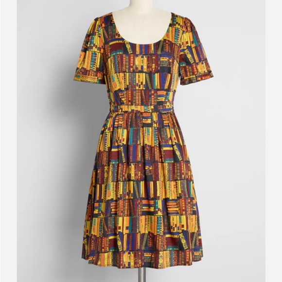 Modcloth | Dresses | Modcloth Dress Medium Whats The Scoop Books ...